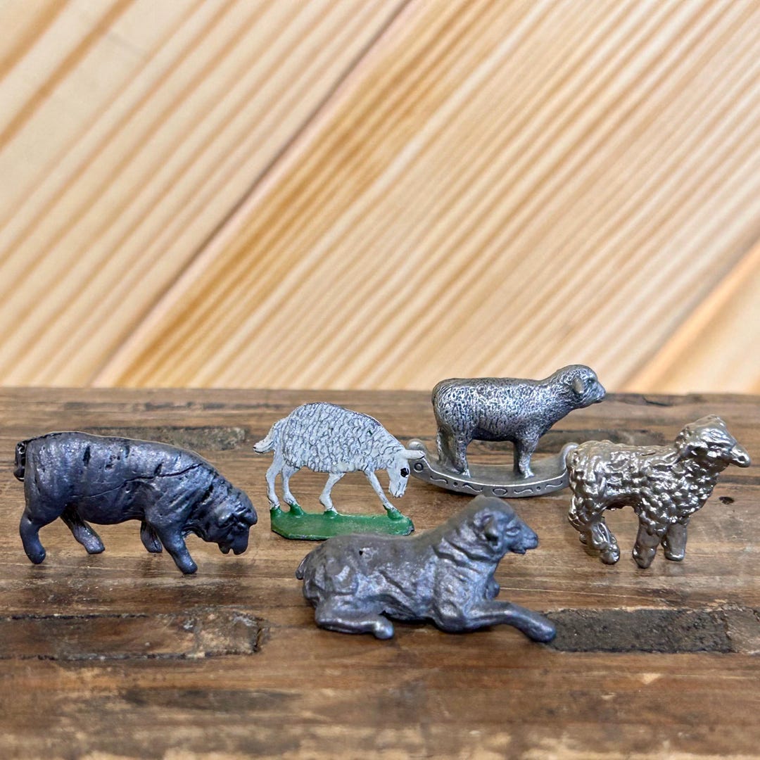5 Different Sheep Lamb Figurines Various Mini Sheep Figures Perfect ...