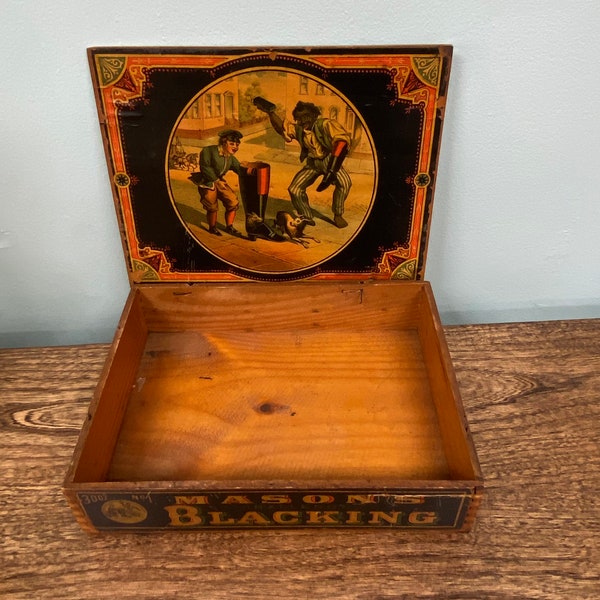 Antique Shoe Polish Box - Etsy