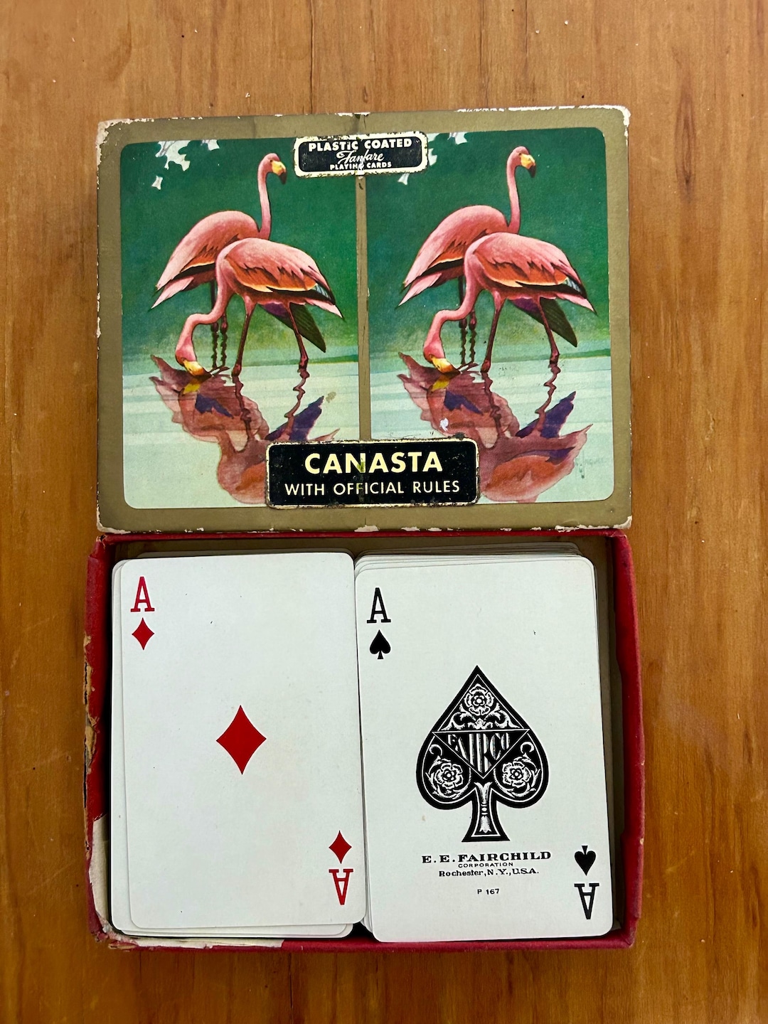Canasta Playing Cards Fanfare Classic Pink Flamingos Playing Cards ...
