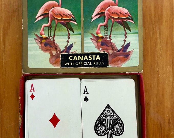 Canasta Playing Cards Fanfare Classic Pink Flamingos Playing Cards ...