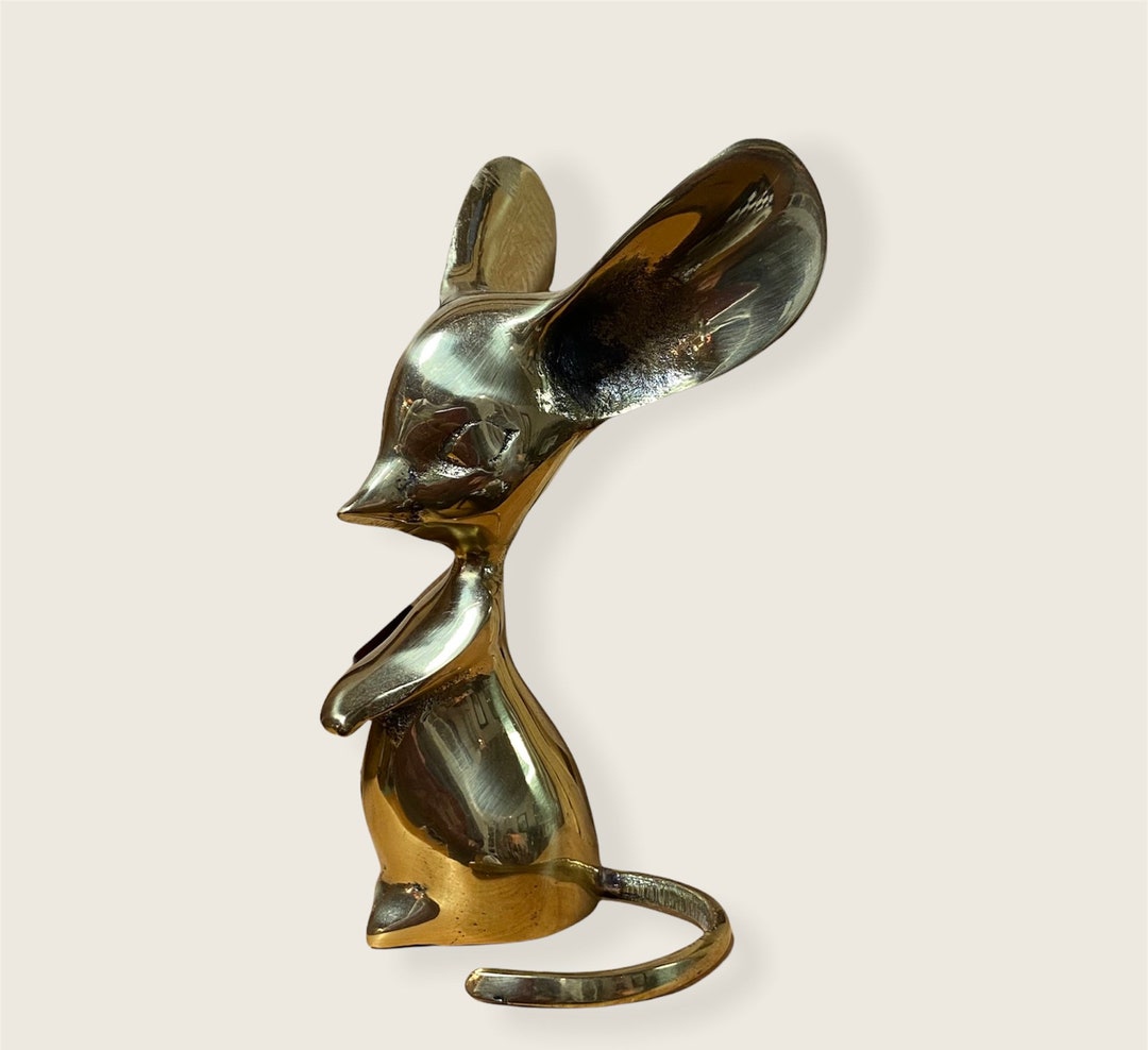 Brass Mouse With Big Ears Kitschy Brass Big Ear Rat Mid - Etsy