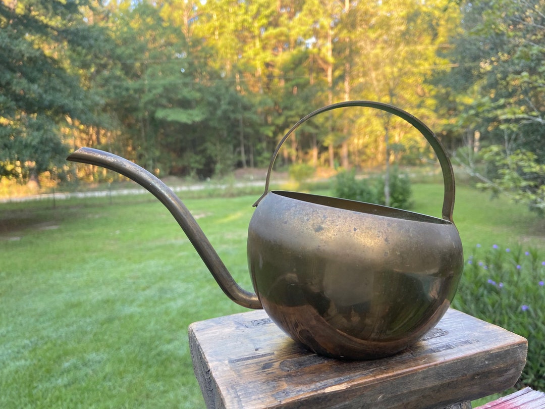 Brass Precise Pour Watering Can Metal Water Can Great Tarnished Patina ...