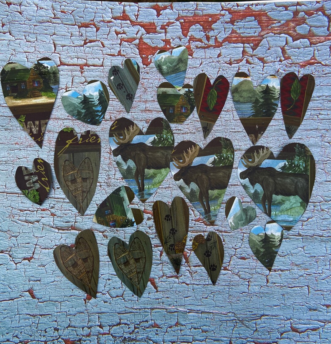 20 Tin Hearts Hand Cut Hearts From Cookie Tin Country Primitive Rustic ...