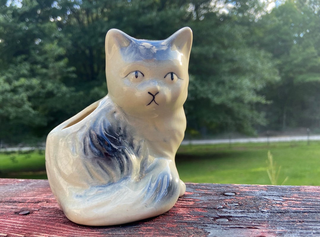 Cat Planter Kitty Planter Cat Figurine Kitty Figurine Cat Collector ...