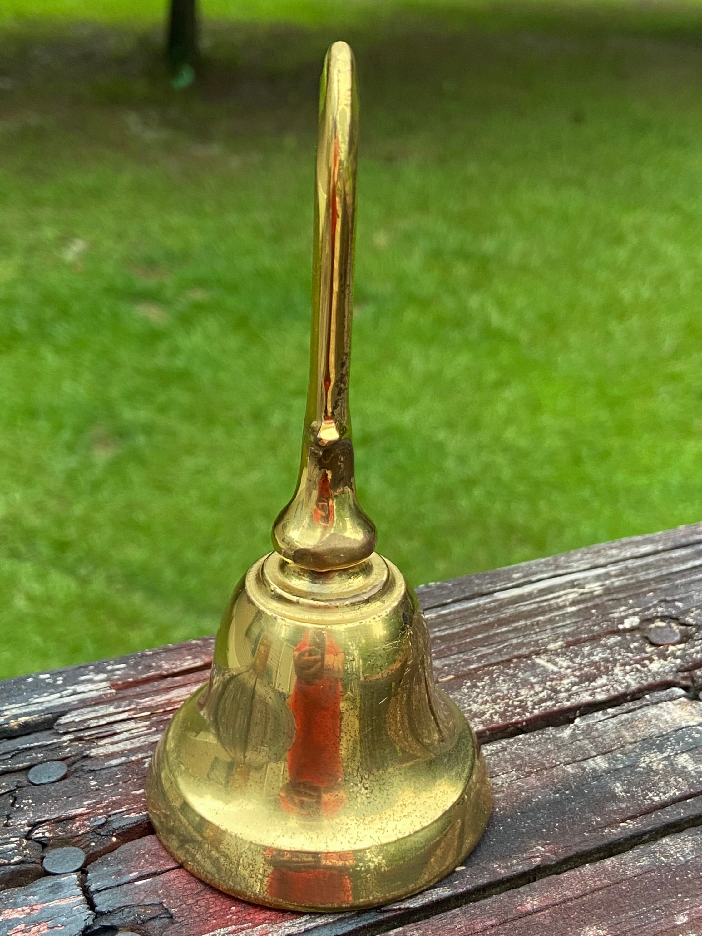 Brass Bell Hand Bell Loop Handle Brass Home Decor Etsy