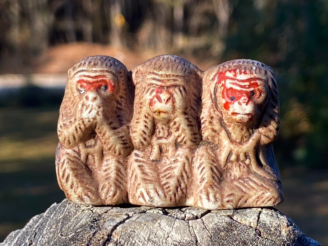 Monkey Figurine, See No Evil, Hear No Evil, Speak No Evil, 3 Monkeys ...