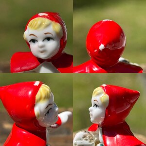 2 Little Red Riding Hood Figurine Vintage Japan Bone China Miniature ...