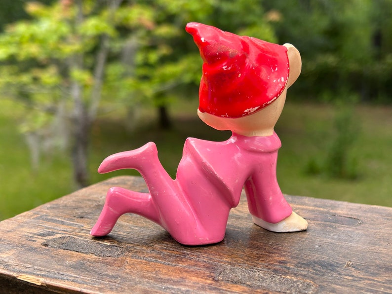 Crawling Pink Pixie Mid Century Figurine Christmas Farmhouse Inspired ...