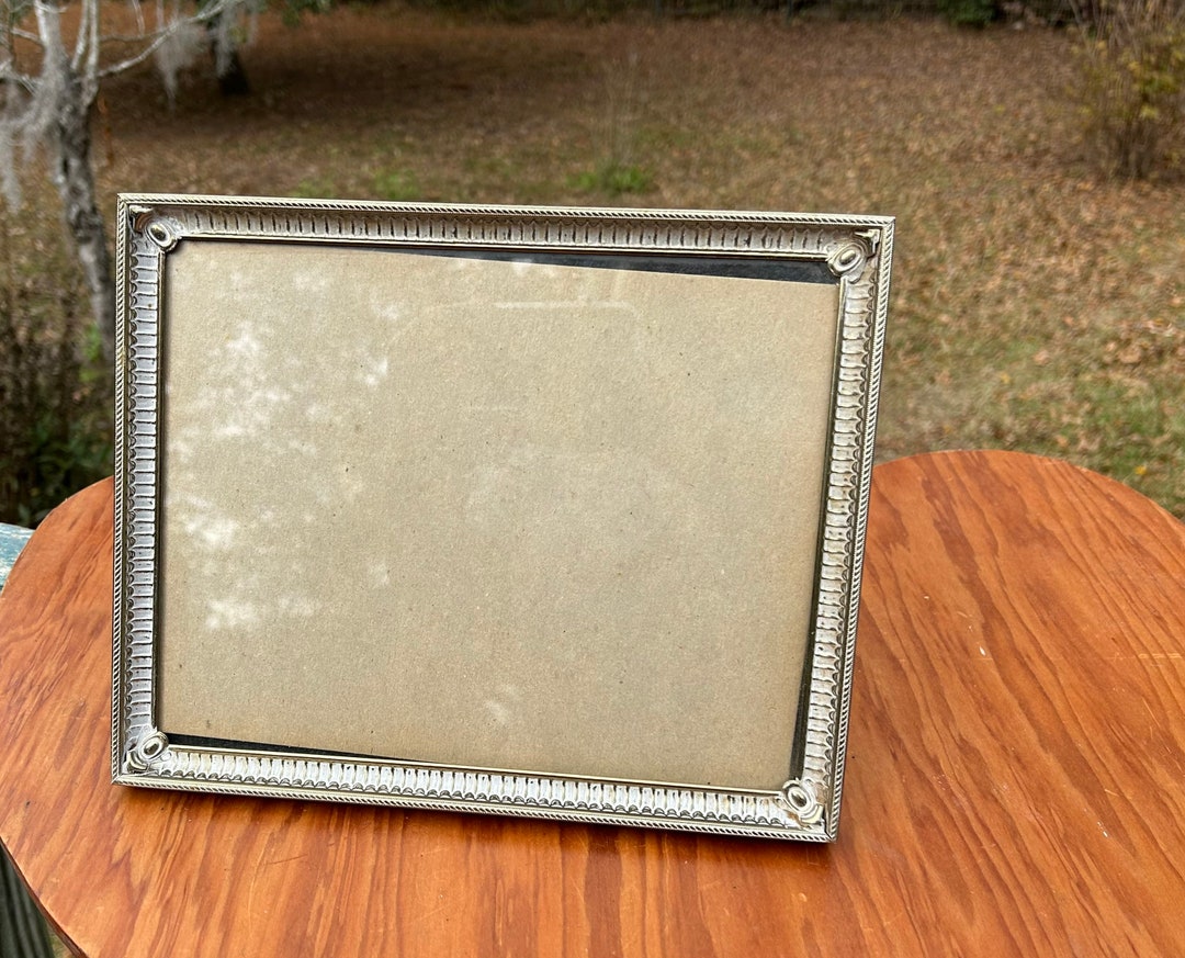 Gold Whitewashed Textured Metal Picture Frame With Glass 8x10 Gold ...