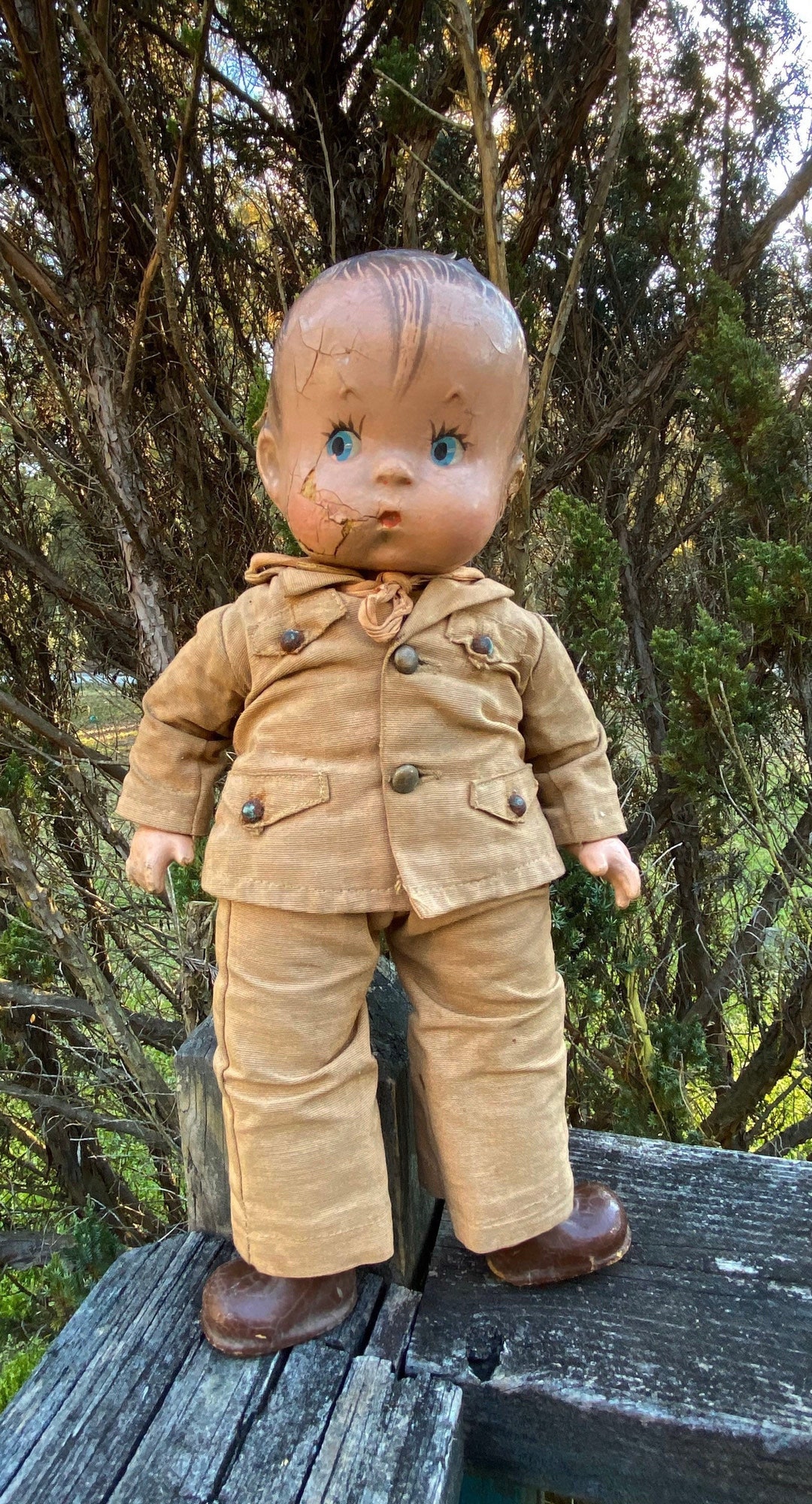 Vintage Effanbee Soldier Skippy Doll, Army Soldier, Air Force Aviator ...