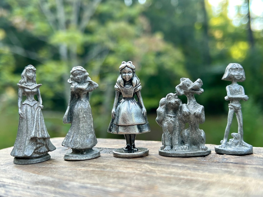 Collection of 5 Pewter Disney Character Monopoly Game Pieces Cinderella ...