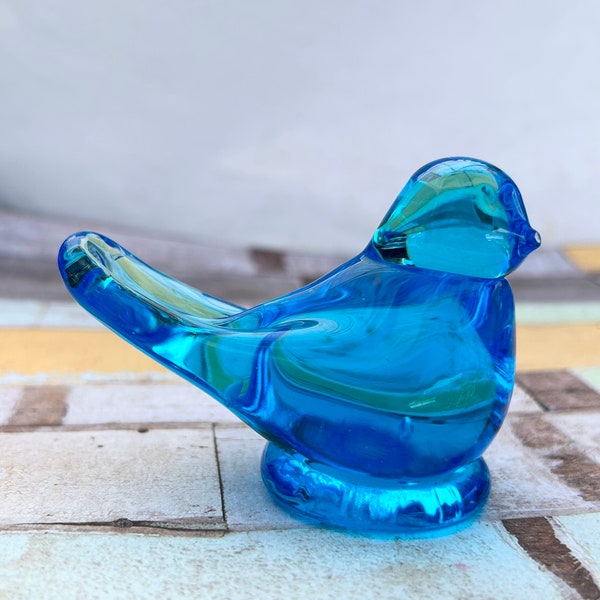 Blue Glass Bird - Etsy