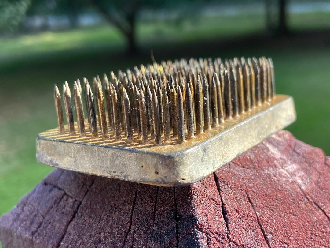 Flower Pin Frog, Rectangle Metal Spike Floral Frog, Rustic Photo ...