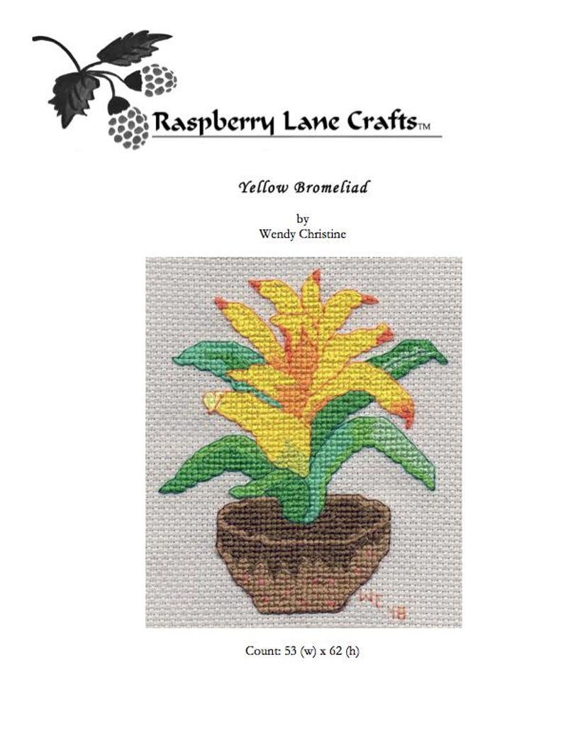Yellow Bromeliad Cross Stitch Pattern Download - Etsy