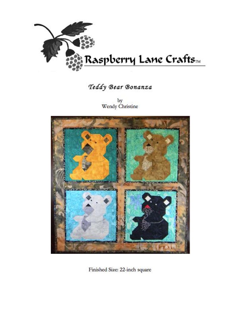Teddy Bear Bonanza Quilt (PDF Pattern) - Etsy