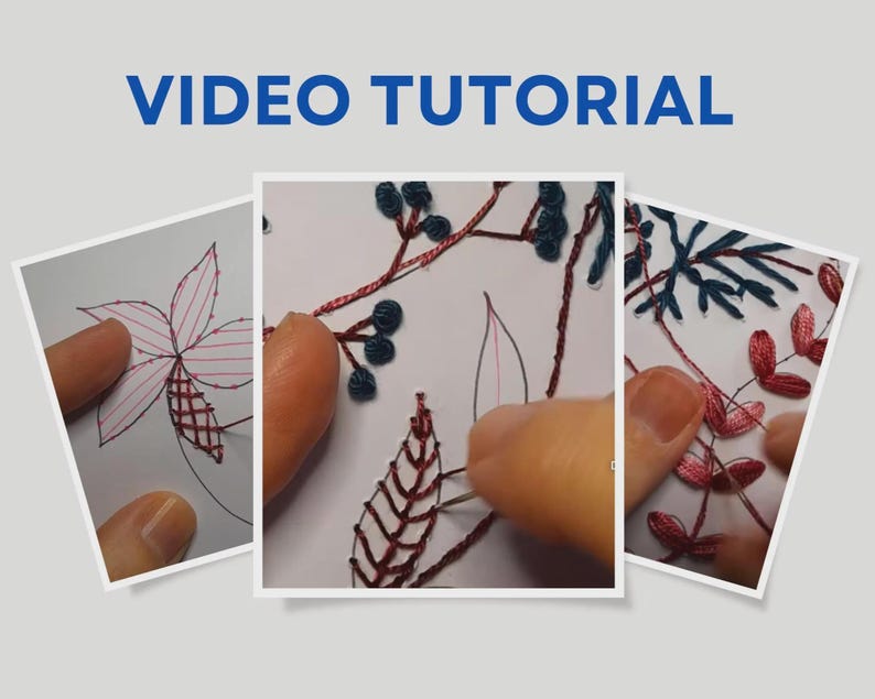 Embroidery on Paper Step-by-step Cards With Video Tutorial - Etsy