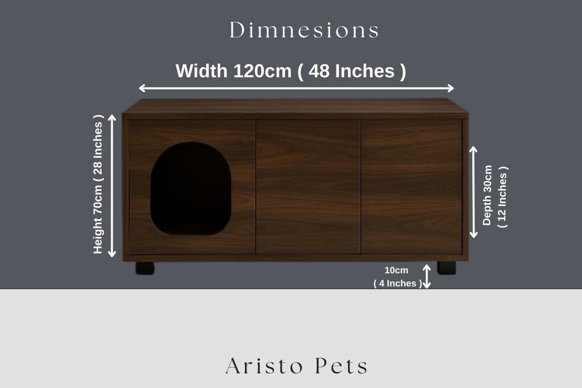 Handmade Wooden Cat Bed & Litter Box Enclosure – Modern Pet House ...