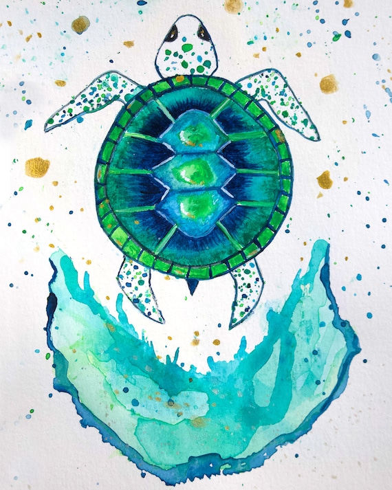 Sea Turtle Splash - Etsy