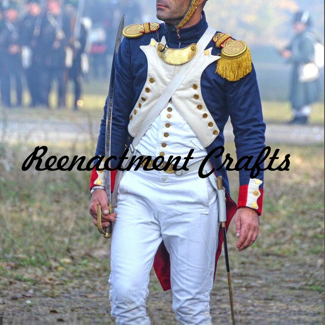 French Napoleonic Officer Coat – Navy Blue Wool Military Uniform - Etsy