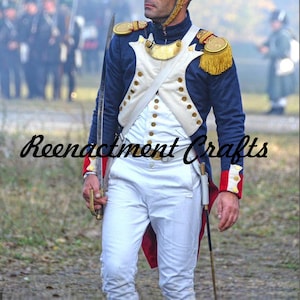 French Napoleonic Officer Coat – Navy Blue Wool Military Uniform - Etsy