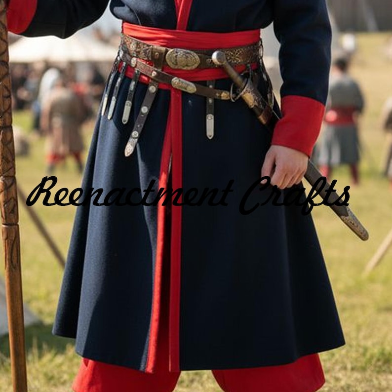 Traditional Cossack Chukka Coat – Navy Blue Wool Cossack National ...