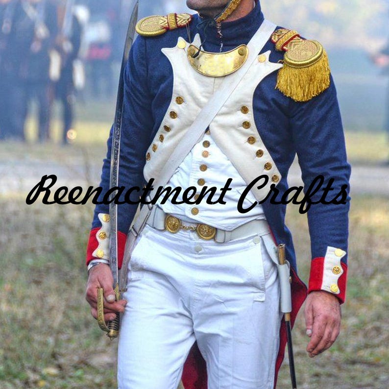 French Napoleonic Officer Coat – Navy Blue Wool Military Uniform - Etsy