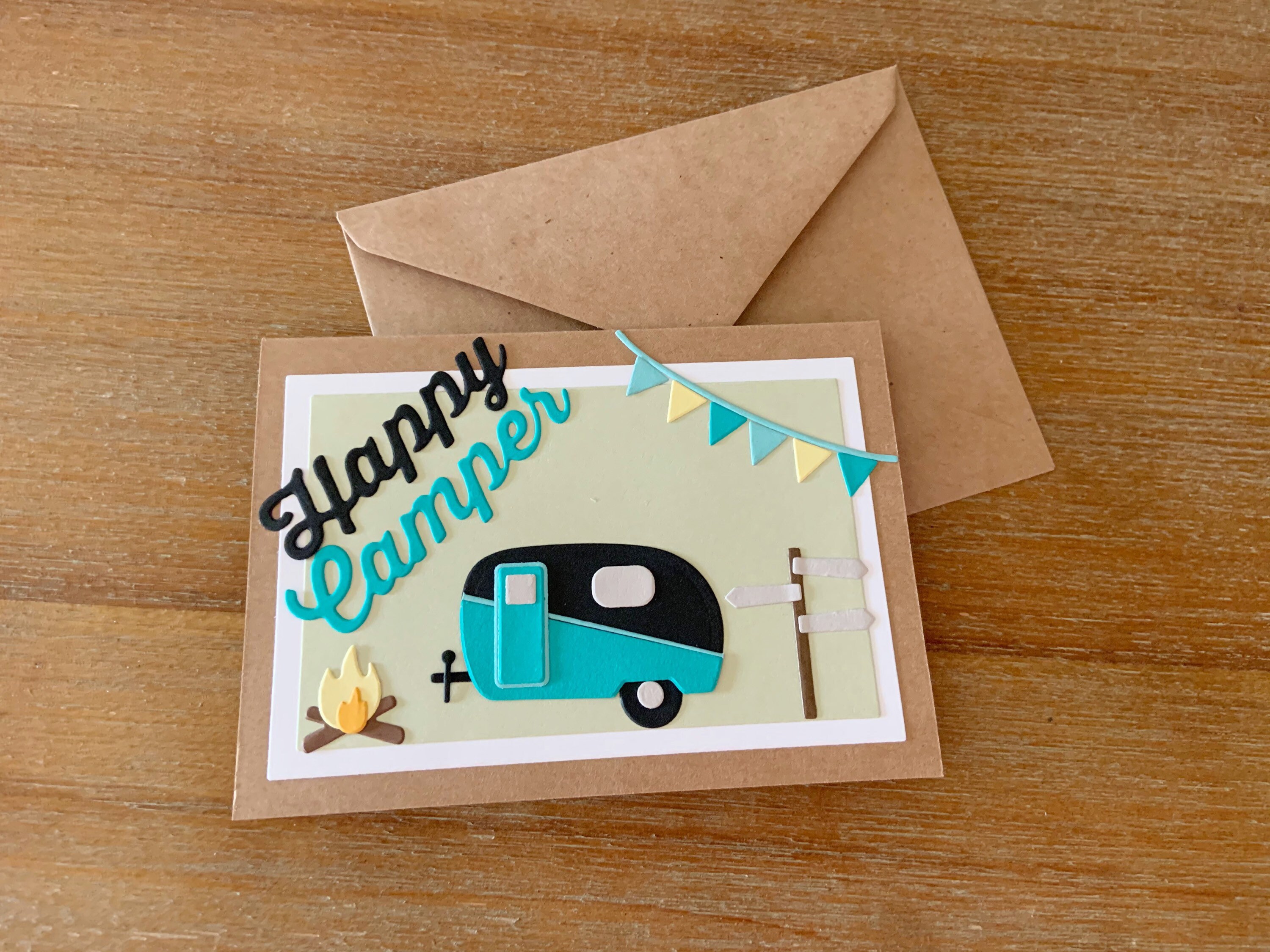 Happy Camper Card Birthday Party Camping Theme Party - Etsy Canada