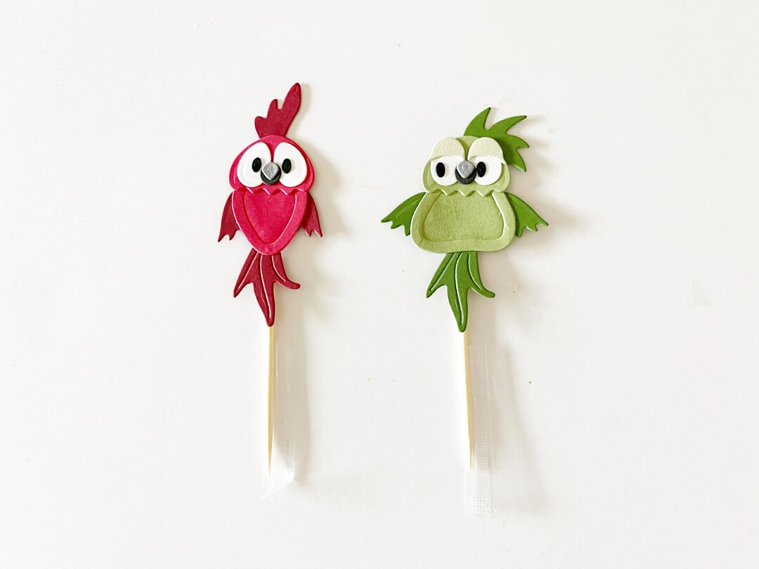 Parrot Cupcake Toppers, Birthday Cupcake Topper, Bird Cage - Etsy