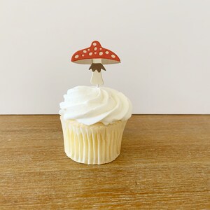 Gnome Cupcake Toppers, Mushrooms and Flower Toppers, Woodland, Cake ...