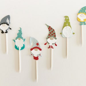 Gnome Cupcake Toppers, Mushrooms and Flower Toppers, Woodland, Cake ...