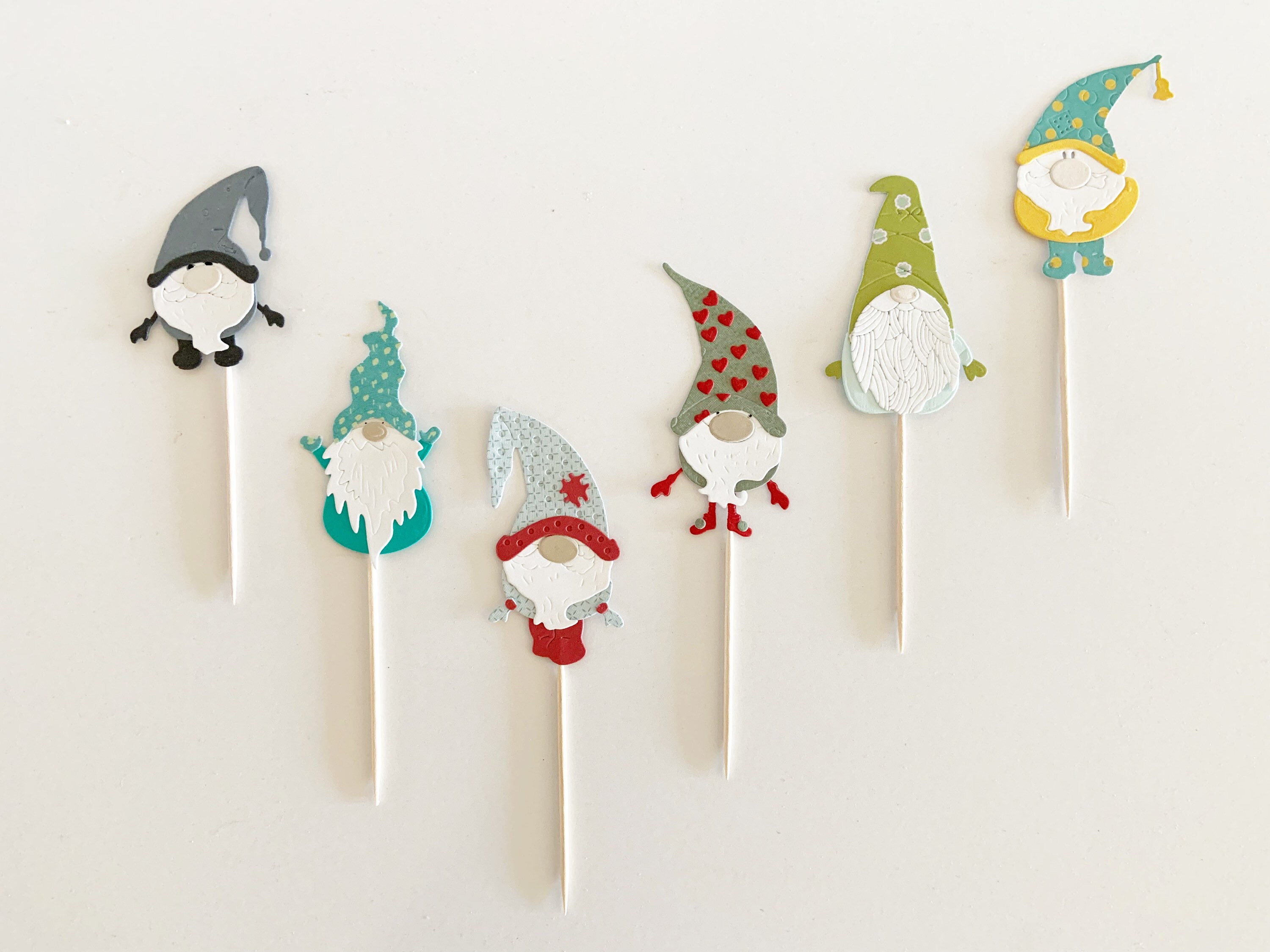 Gnome Cupcake Toppers Mushrooms and Flower Toppers Woodland - Etsy