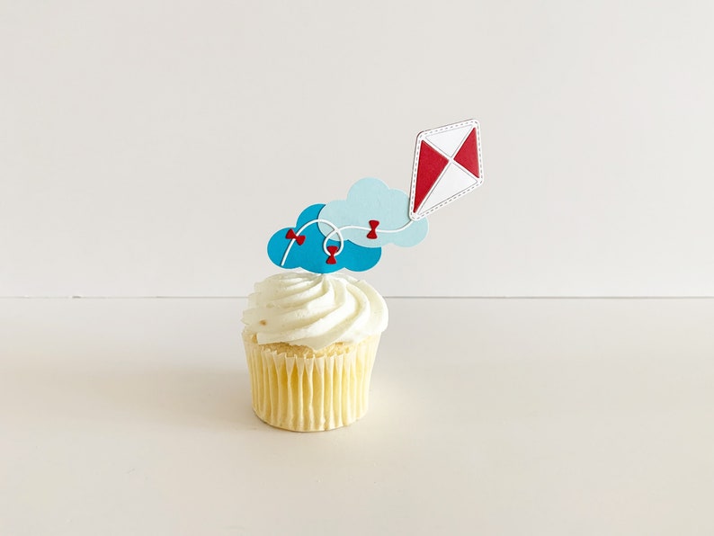 Kite Cupcake Toppers Kite in Clouds Birthday Baby Shower - Etsy