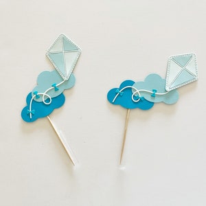Kite Cupcake Toppers, Kite in Clouds, Birthday, Baby Shower - Etsy