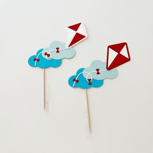 Kite Cupcake Toppers, Kite in Clouds, Birthday, Baby Shower - Etsy