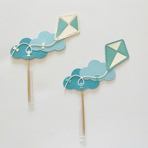Kite Cupcake Toppers, Kite in Clouds, Birthday, Baby Shower - Etsy