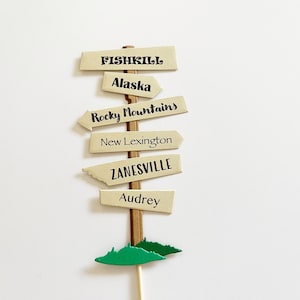 Camping Sign Post Cake Topper, Birthday, Tree Toppers - Etsy