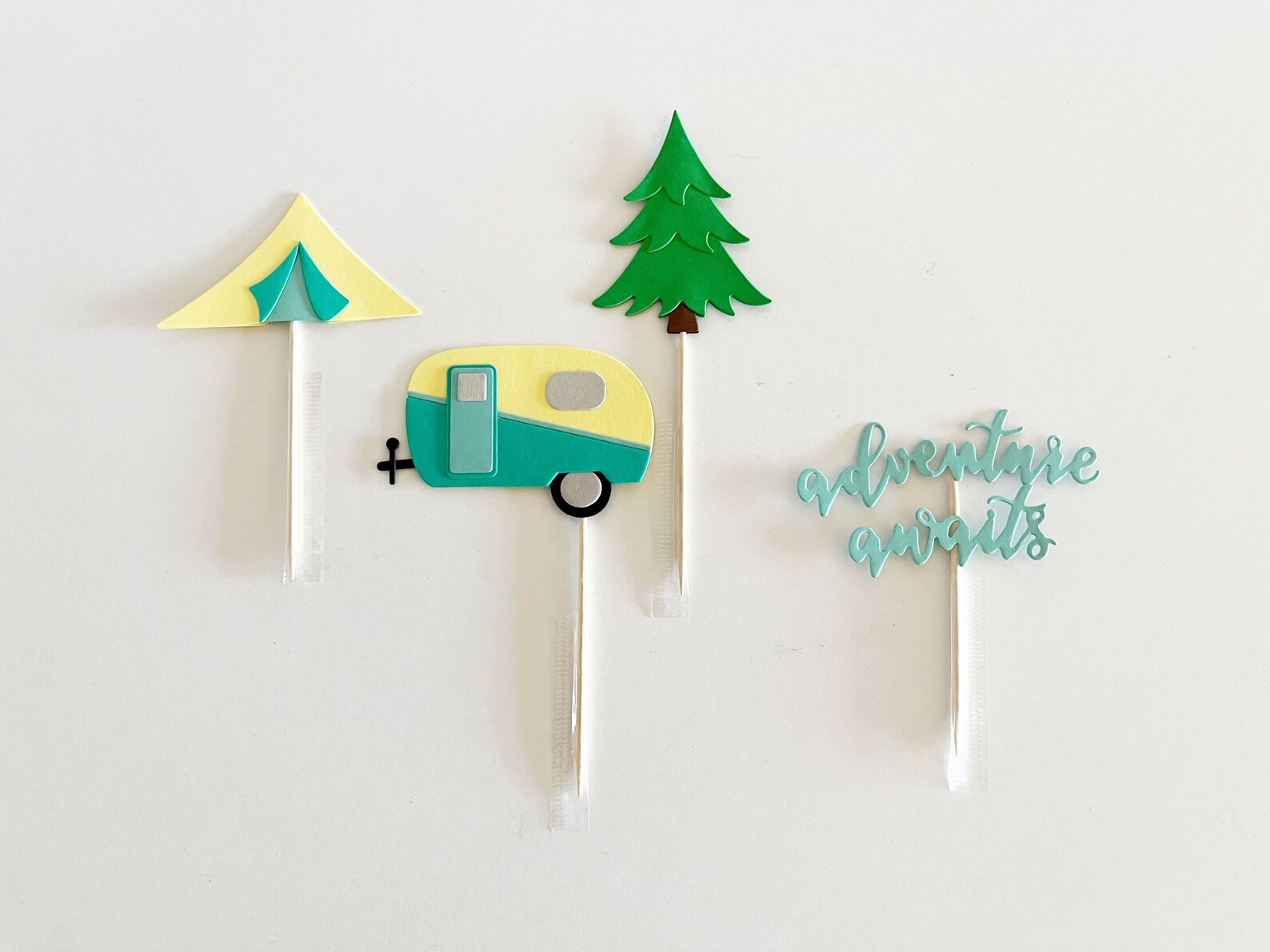 Happy Camper Cupcake Toppers Birthday Party Camping Theme | Etsy