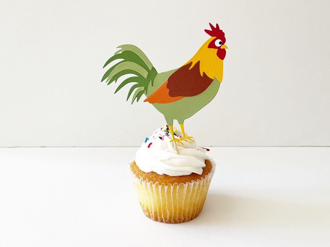 Rooster Cupcake Toppers, Chick Toppers, Farm Theme Toppers - Etsy