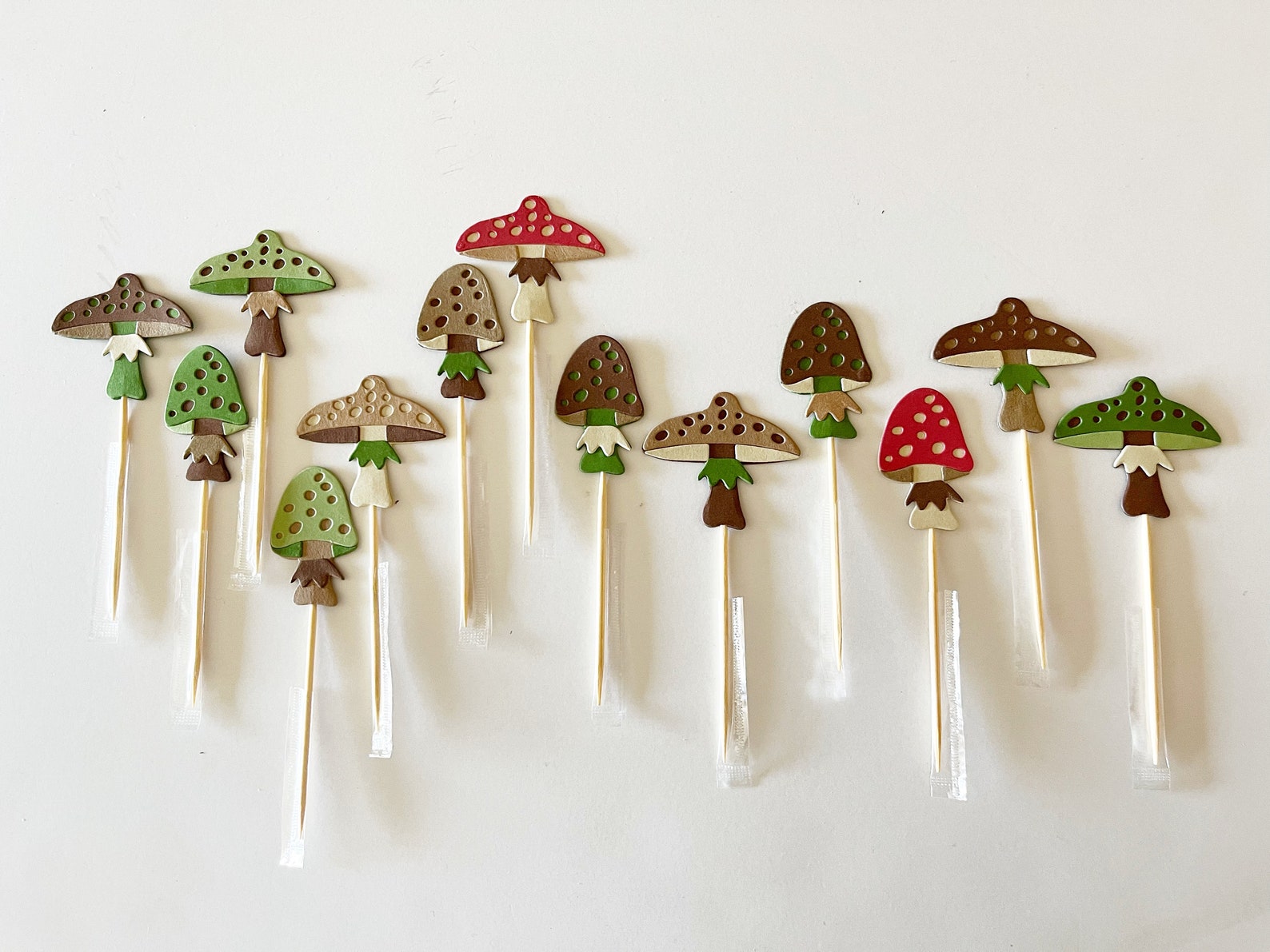 Gnome Cupcake Toppers, Mushrooms and Flower Toppers, Woodland, Cake ...