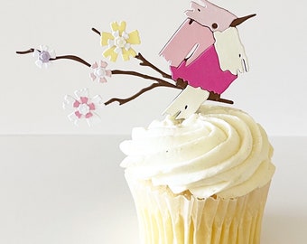 10 Blue Bird Cupcake Toppers, Cupcake Toppers, Centerpiece Sticks, Baby ...
