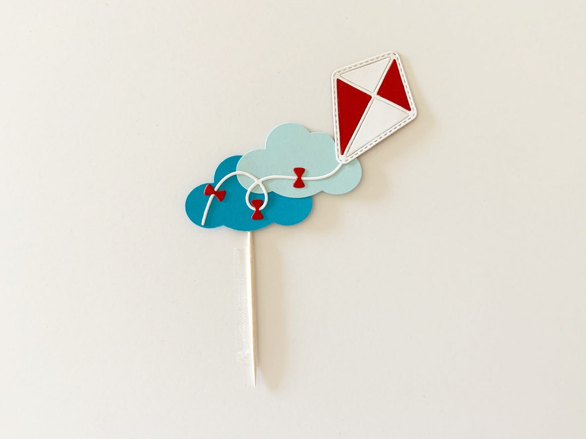 Kite Cupcake Toppers Kite in Clouds Birthday Baby Shower - Etsy