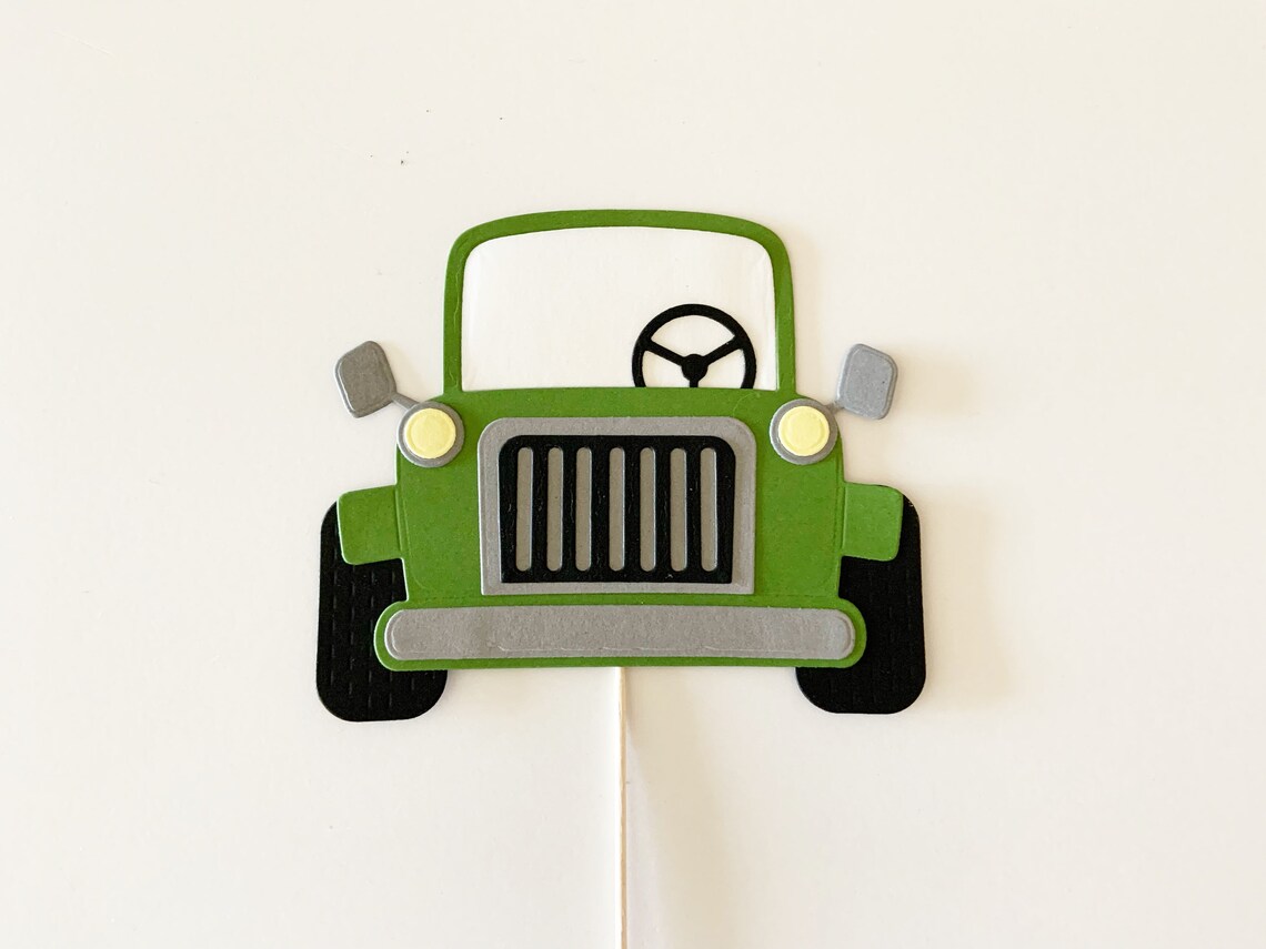 Safari Jeep Cake Topper jungle cake toppers elephant rhino | Etsy