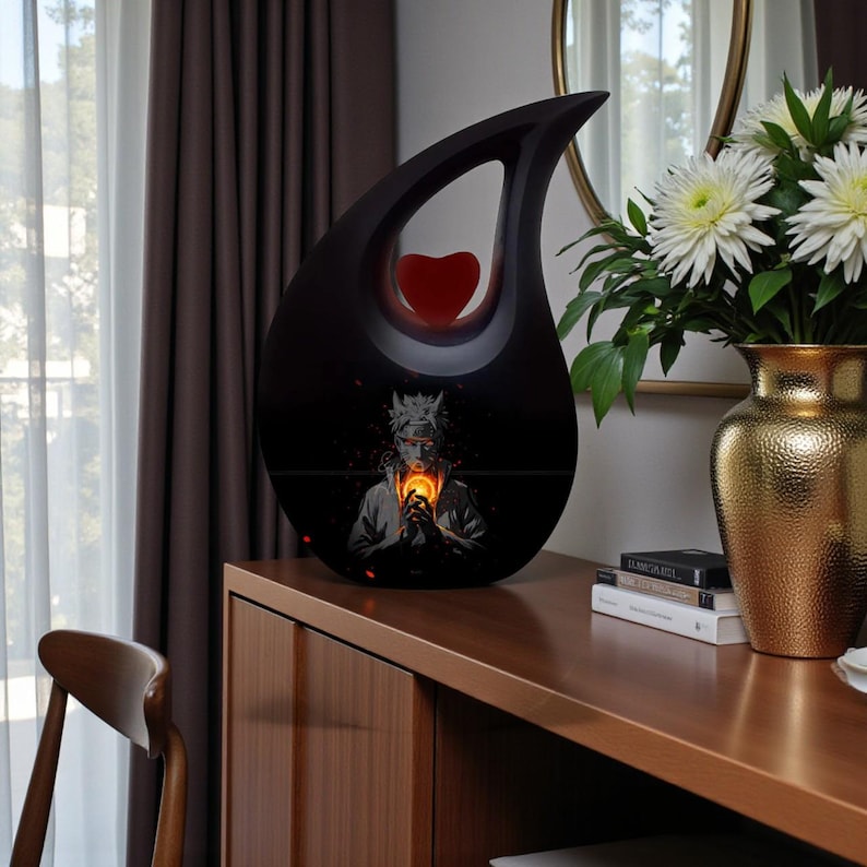 Modern Urn Box for Adult Ashes, Tear Drop Shape, Anime-inspired ...
