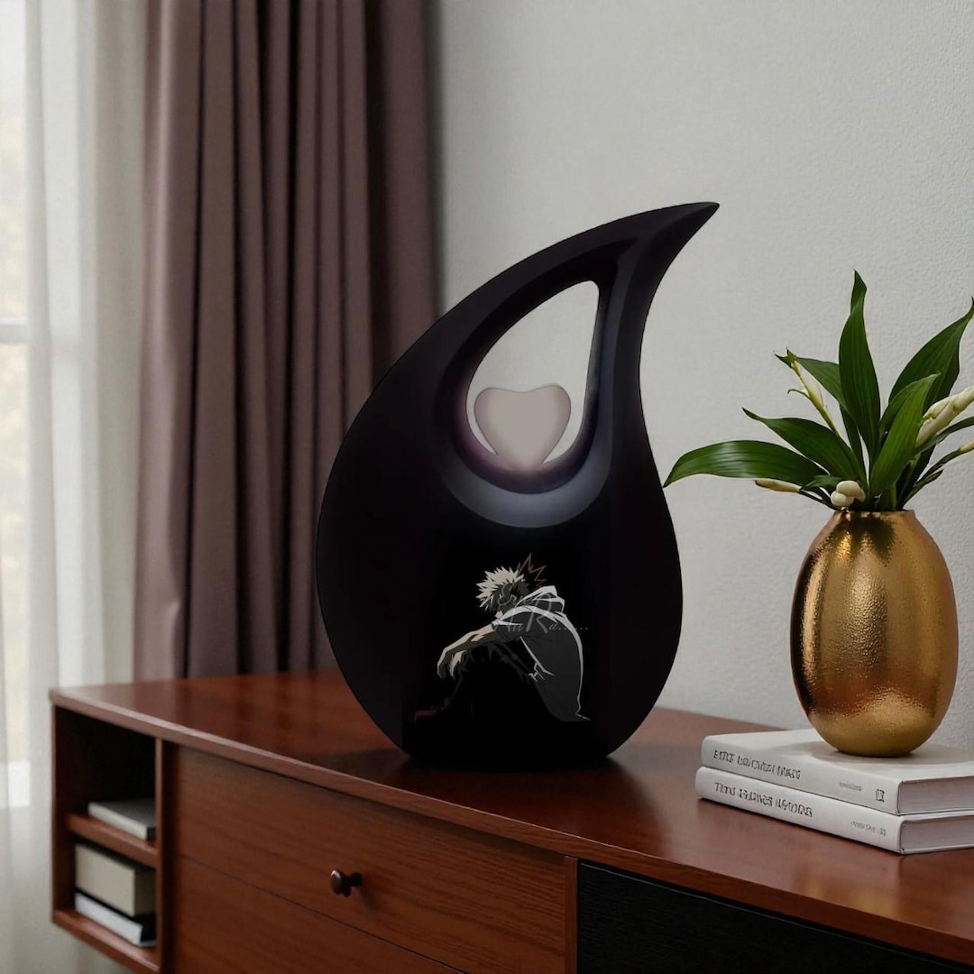 Hero Anime Cremation Urn, Determined Spirit Memorial, Gaming Fan ...