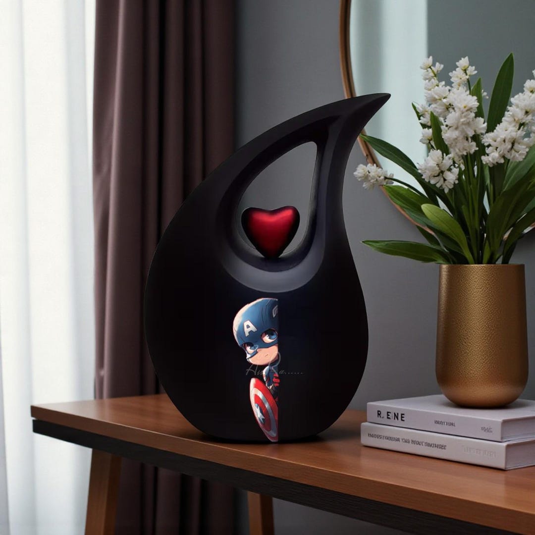 Superhero Urn Box, Adult/child Ashes, Tear Drop Shape, Cute Chibi ...