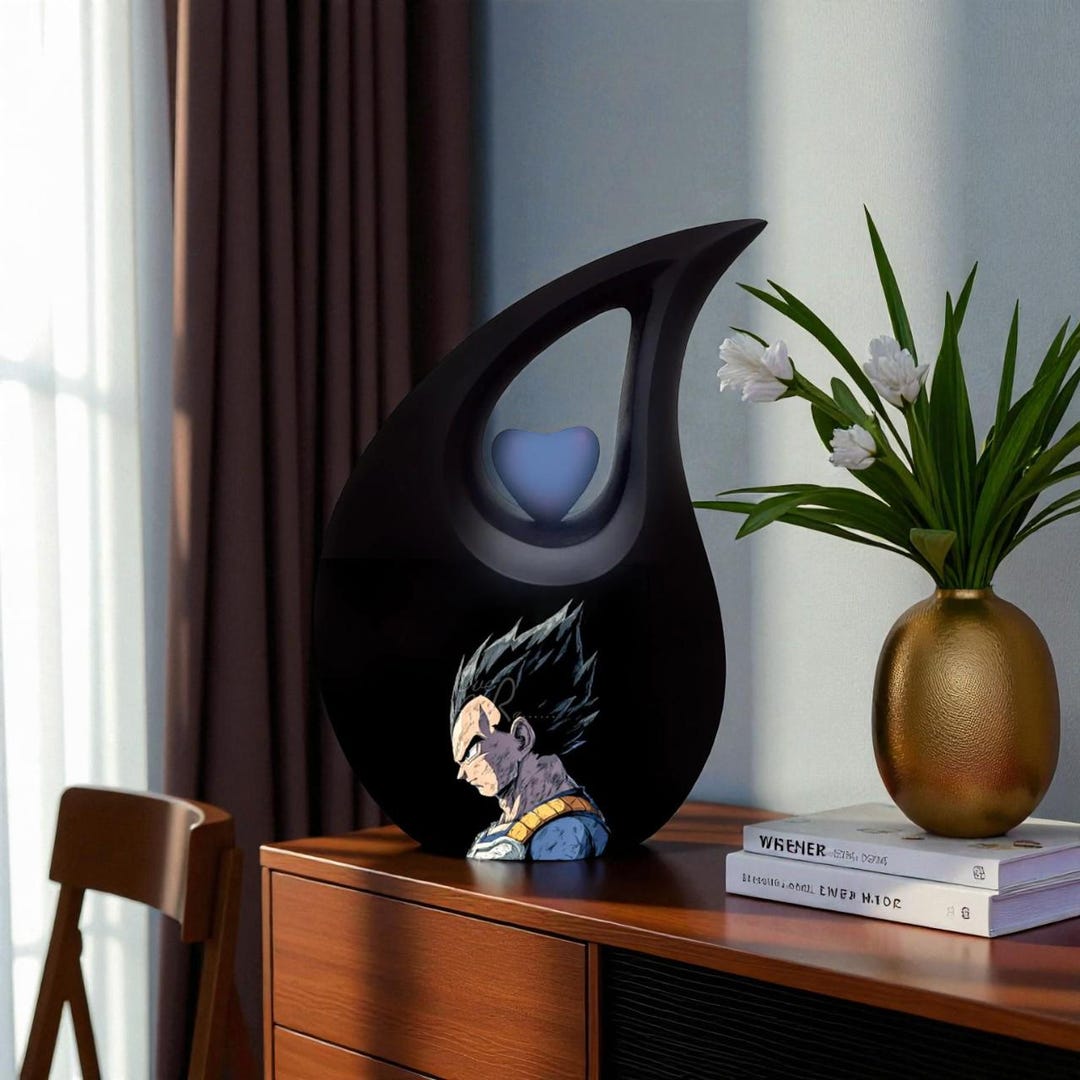 Anime Urn Box, Adult Ashes, Tear Drop Shape, Proud Anime Warrior ...