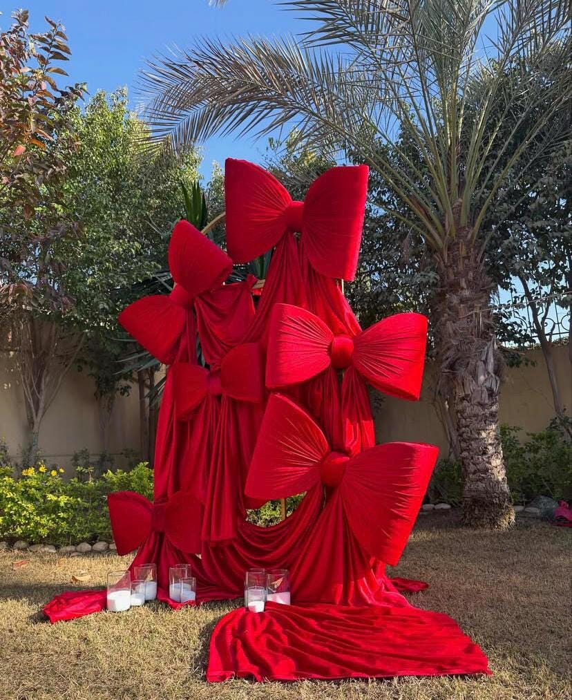 Handmade Giant Red Velvet Bow, Custom Oversized Bow, Luxury Wedding ...