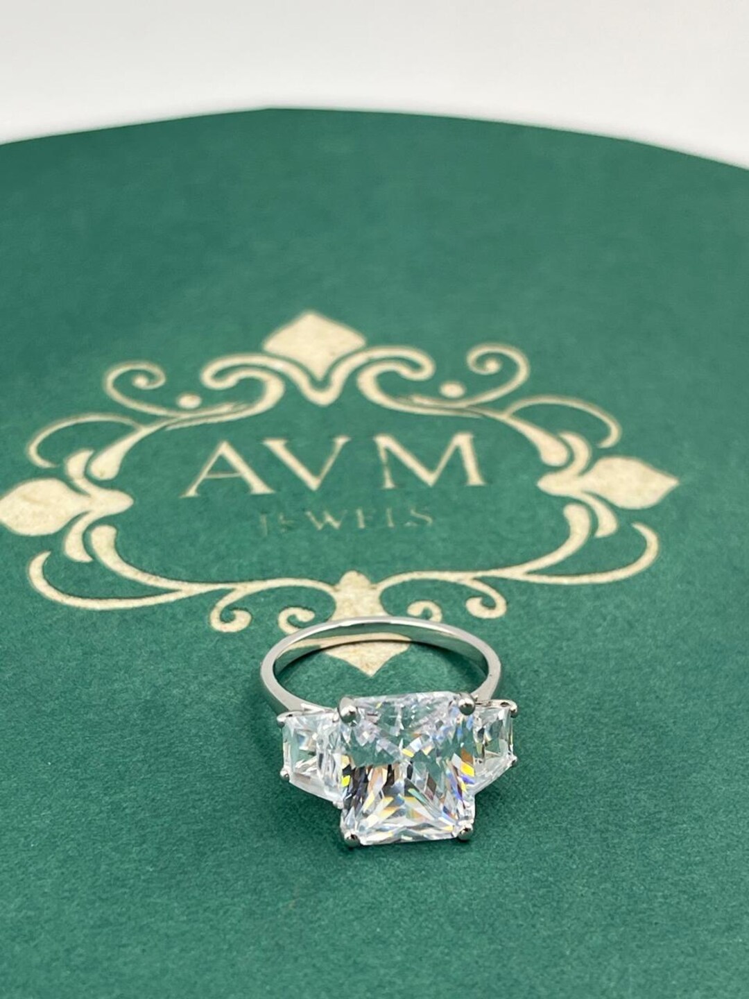 925 Silver Radiant Cut Engagement Ring - Etsy