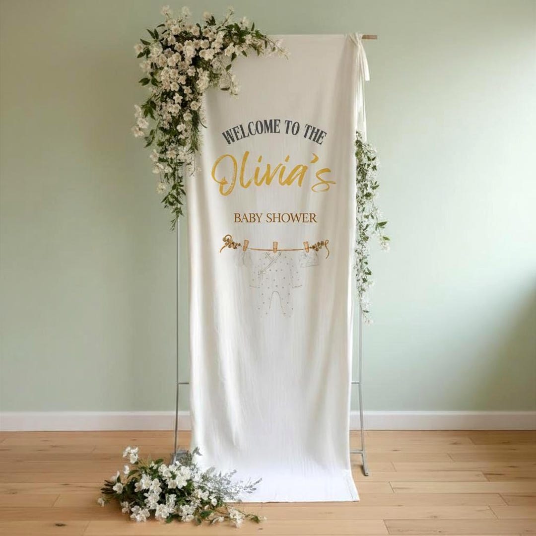 Personalized Baby Shower Banner: Custom Name Backdrop - Etsy