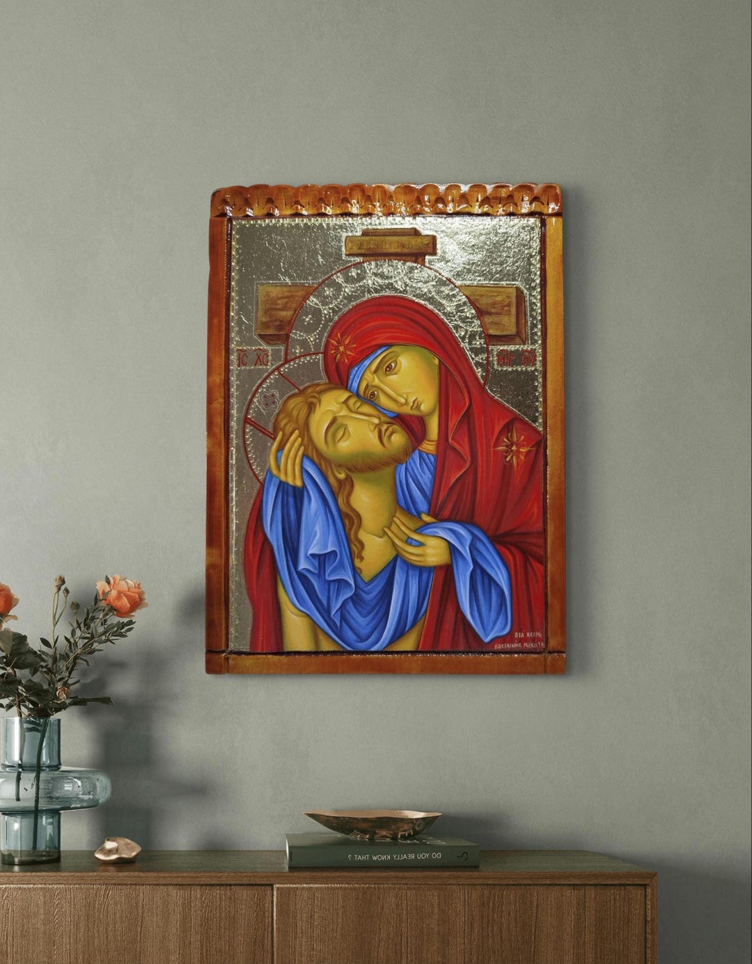 Orthodox Byzantine Icon – Christ and Virgin Mary – Hand-painted Easter ...
